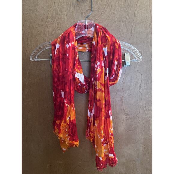 Wrap | Accessories | Luxurious Red Orange Scarf 68x8 Scrunched Soft ...